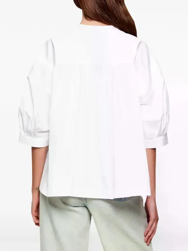 BOSS Drawstring Neck Puff Sleeve Shirt