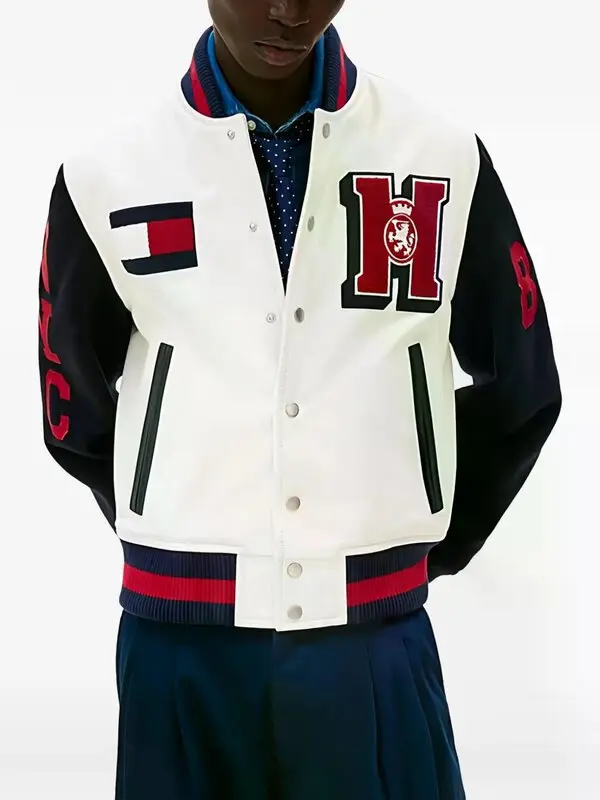 Tommy Hilfiger Leather Logo Appliqué Varsity Jacket