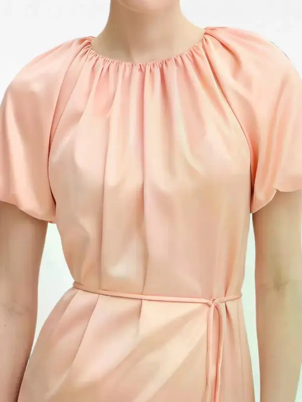 TWINSET Cutout Puff-sleeve Midi Dress
