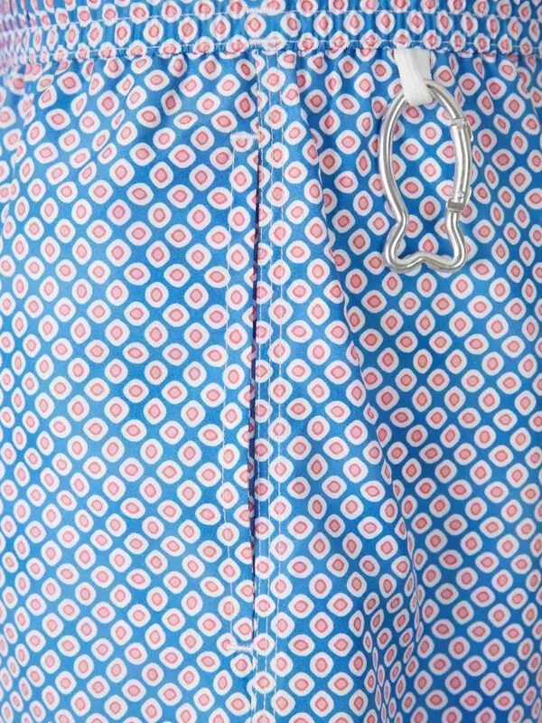 Fedeli All-over Patterned Drawstring Swim Shorts - Blue
