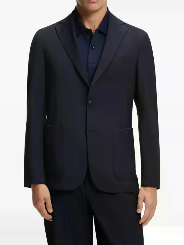 BOSS Single-breasted Notch-lapel Blazer - Blue