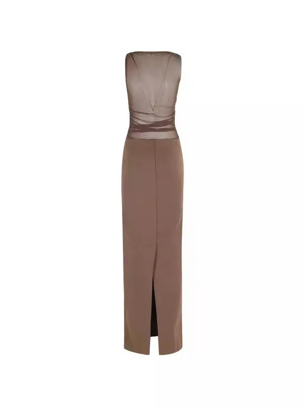 SEROYA Maxi Marla Draped Tulle-panel Dress
