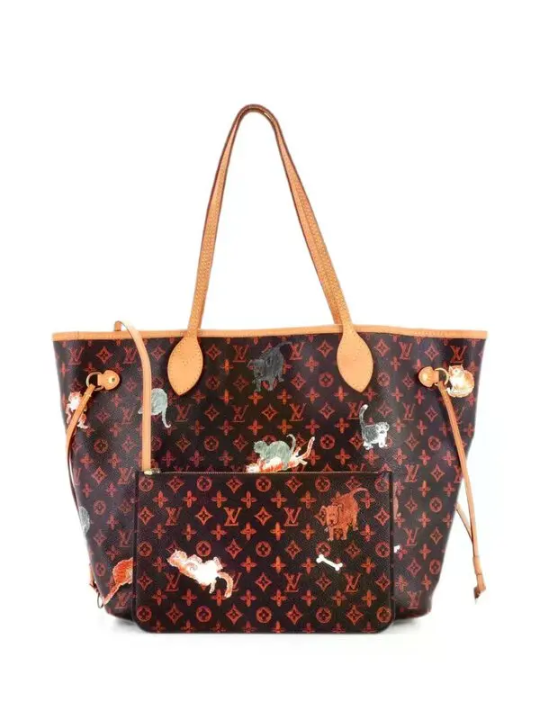 LOUIS VUITTON Neverfull Mm Limited Edition Catogram Canvas Tote Bag - Brown