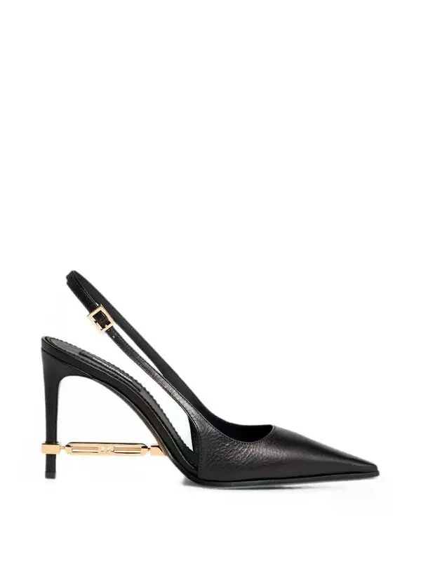 Dsquared2 Leather Slingback Pumps With Metal Bar Detail