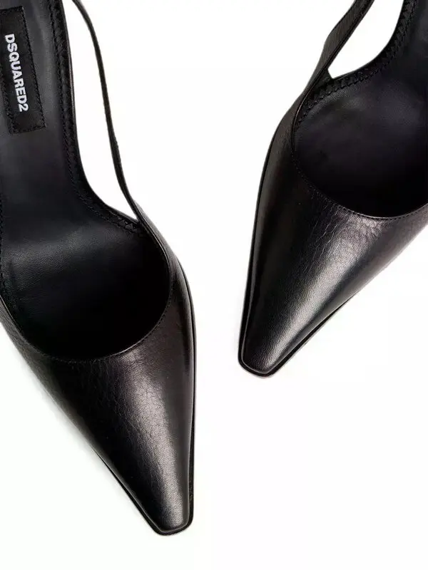 Dsquared2 Leather Slingback Pumps With Metal Bar Detail