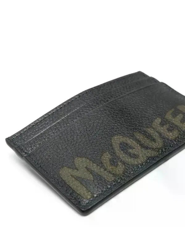 Alexander McQueen Graffiti Pebbled-leather Cardholder