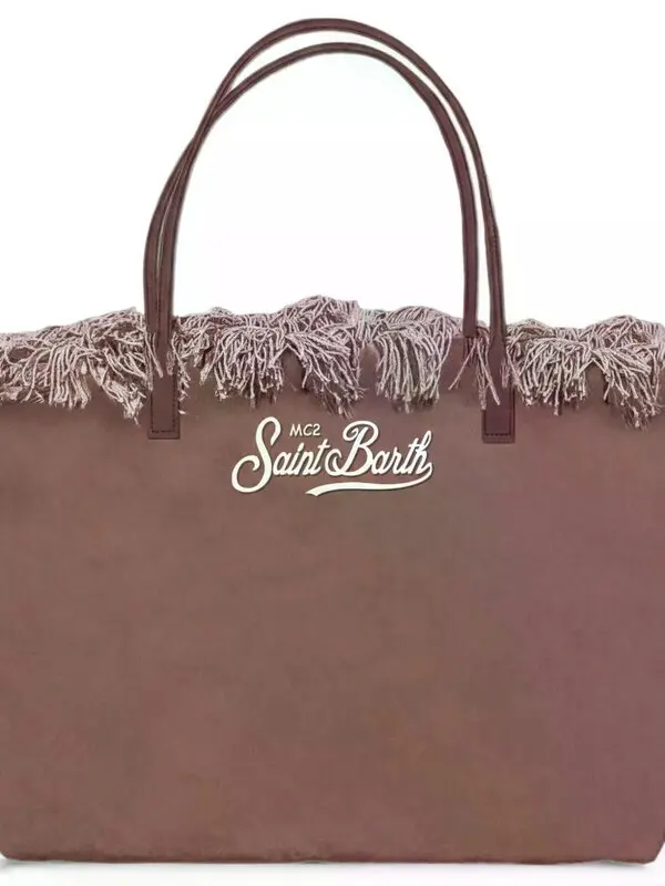 MC2 SAINT BARTH City Fringed Logo-embroidered Tote Bag - Brown