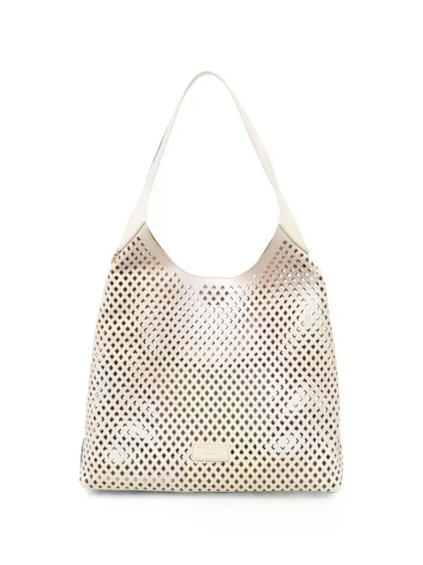 TWINSET Perforated Leather Shoulder Bag
