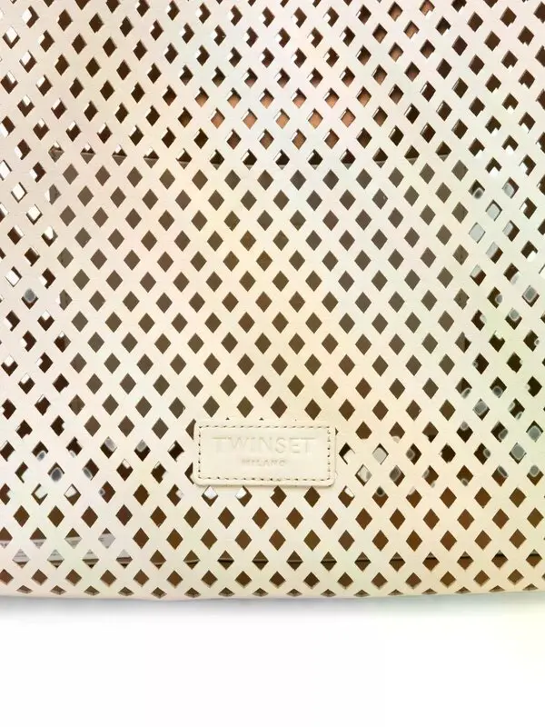 TWINSET Perforated Leather Shoulder Bag