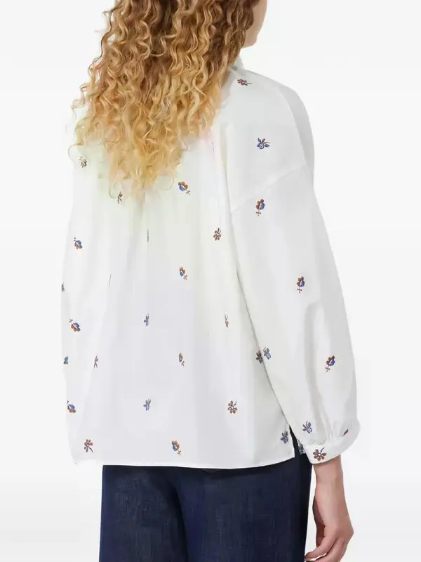 Max Mara Embroidered Cotton Poplin Shirt