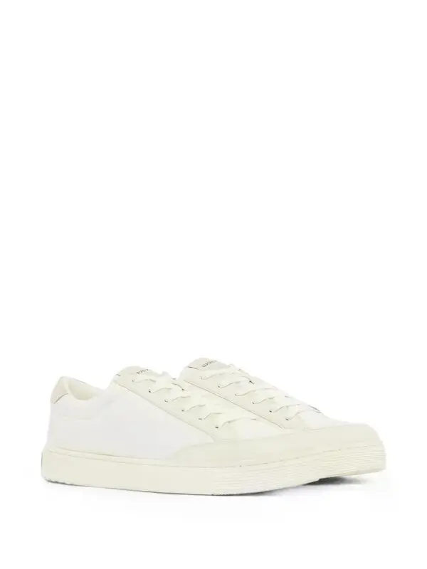 Emporio Armani Eagle Jacquard Leather Trim Sneakers