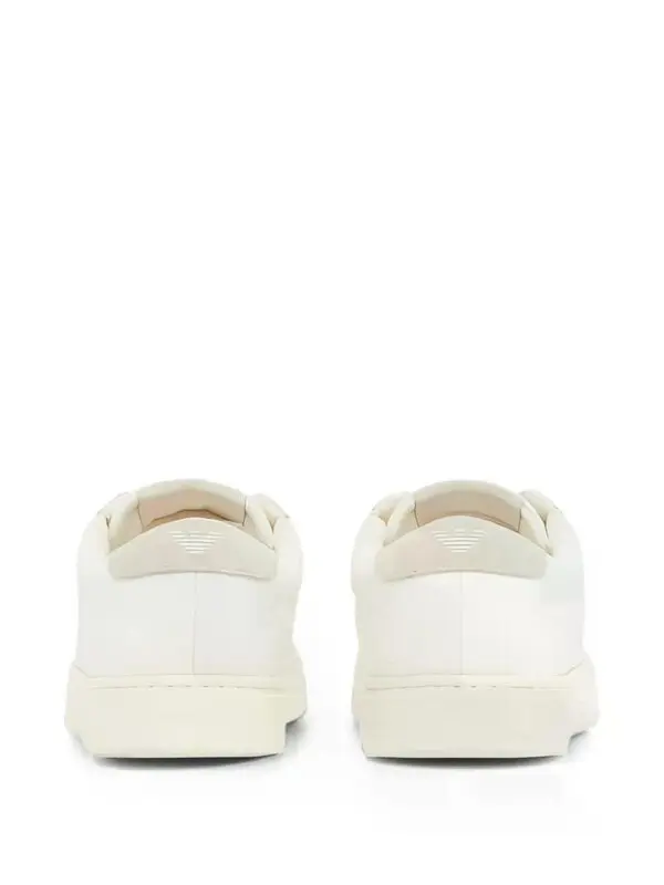 Emporio Armani Eagle Jacquard Leather Trim Sneakers