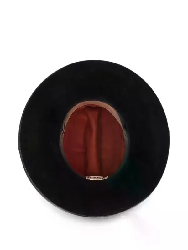 Vintage Leather-trimmed Fedora Hat