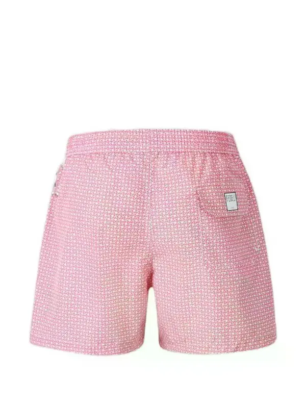Fedeli Geometric Print Swim Shorts - Pink