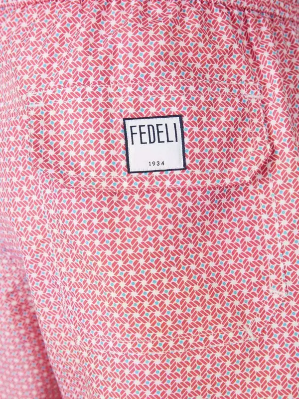 Fedeli Geometric Print Swim Shorts