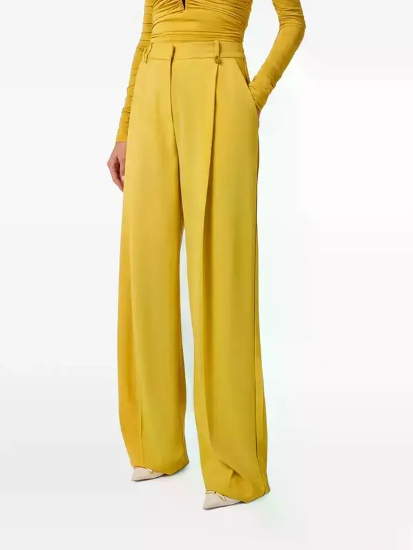 Elisabetta Franchi Logo Charm Pleated Trousers