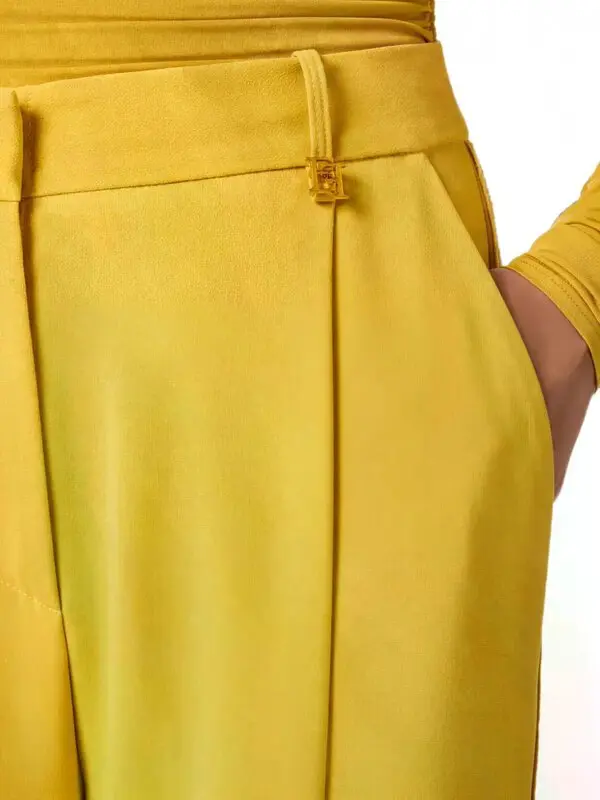 Elisabetta Franchi Logo Charm Pleated Trousers