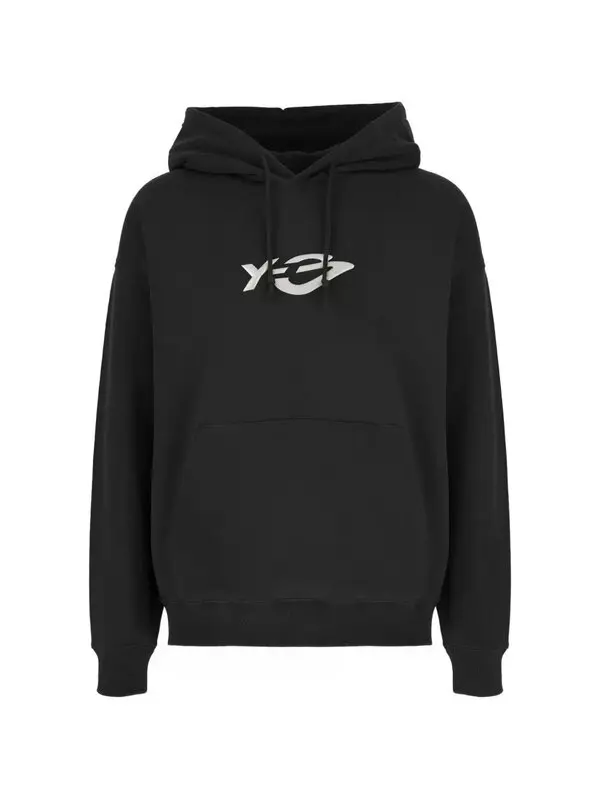 Adidas Y-3 Logo Print Drawstring Hoodie