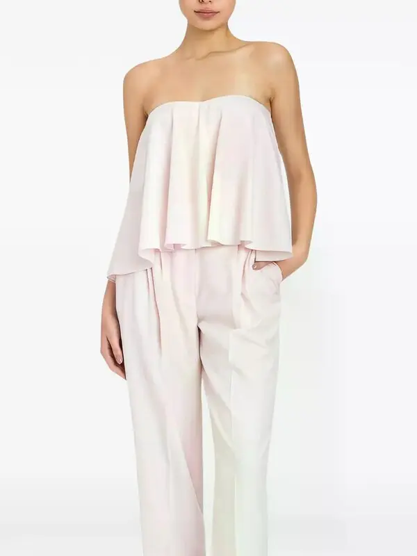 TWINSET Strapless Tiered Sweetheart Neck Top