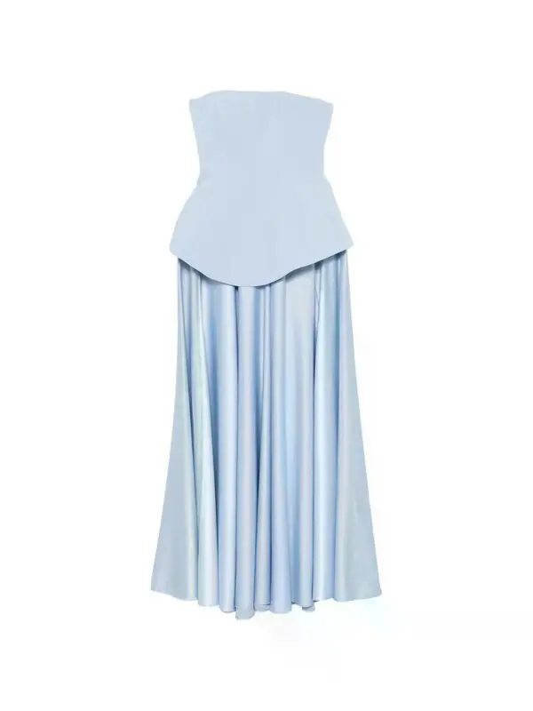 Solace London Oriana Strapless Maxi Dress - Blue