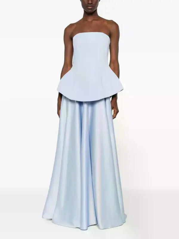 Solace London Oriana Strapless Maxi Dress - Blue