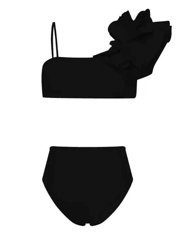 MAYGEL CORONEL Costa Ruffled Bikini Set - Black