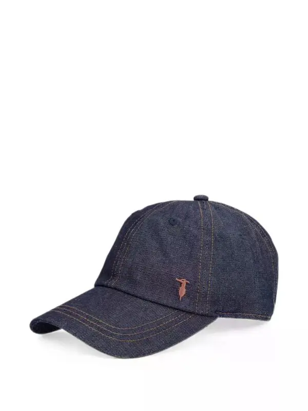 TRUSSARDI Embroidered Logo Denim Baseball Cap