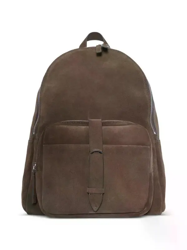 Orciani Suede Front-strap Backpack - Brown