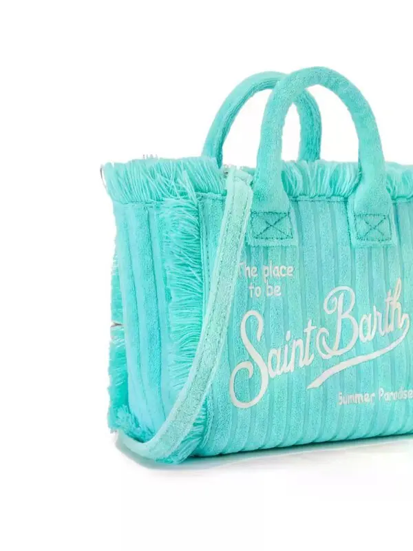 MC2 SAINT BARTH Mini Vanity Fringed Tote Bag - Blue