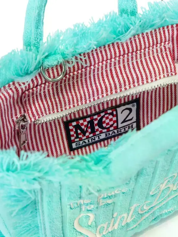 MC2 SAINT BARTH Mini Vanity Fringed Tote Bag - Blue