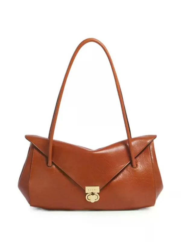Marni East/west Leather Shoulder Bag - Brown