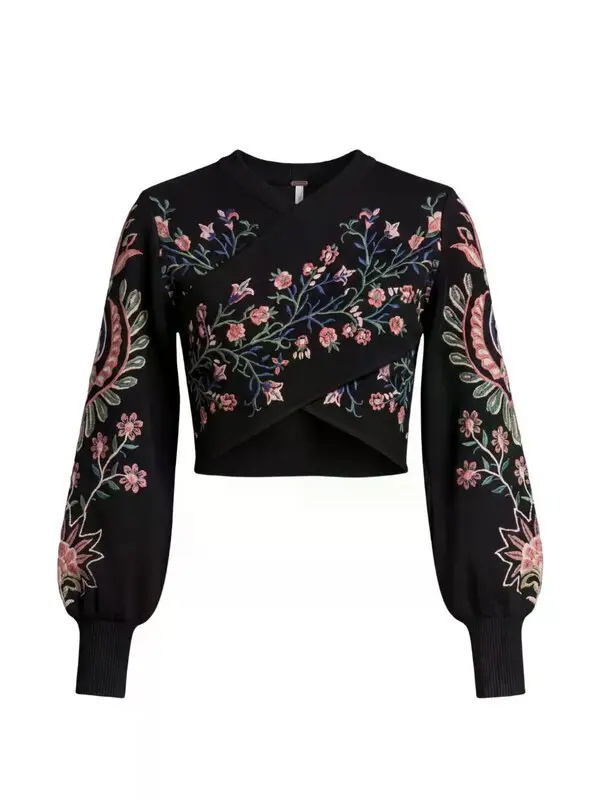 Farm Rio Marvelous Garden Embroidered Sweater
