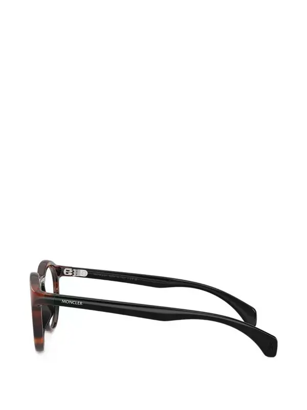 Moncler Shiny Havana Round-frame Glasses