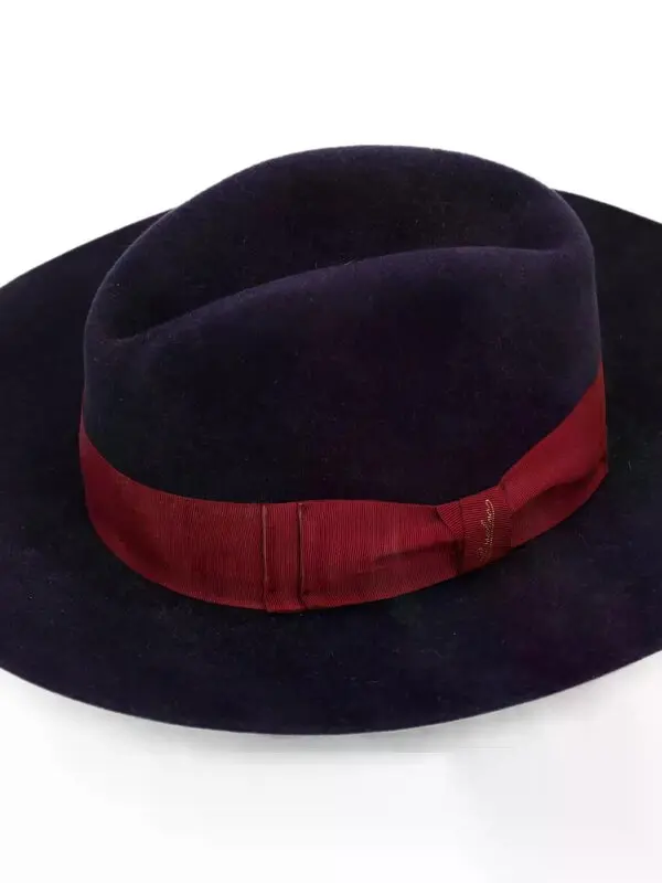 Borsalino Felted Fedora With Bow Detail