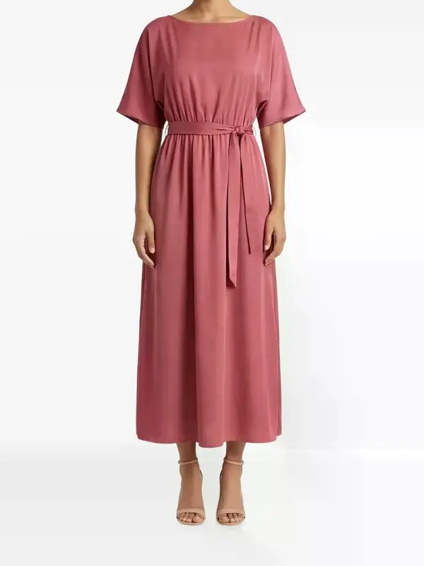Max Mara Belted Maxi Dress With Flared Skirt