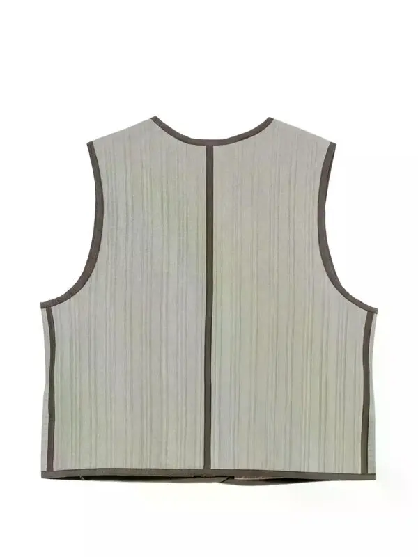 Soeur Quilted Contrast-trim Gilet - Grey