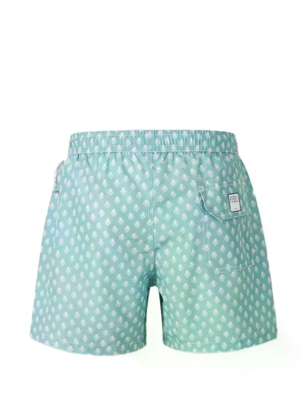 Fedeli Octopus-print Drawstring Swim Shorts