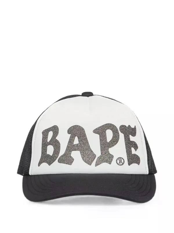 A BATHING APE Glitter-print Mesh Cap - Black