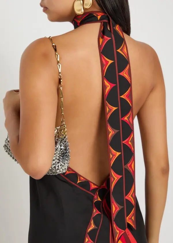 Emilio Pucci Printed Halterneck Silk-twill Midi Dress - Orange