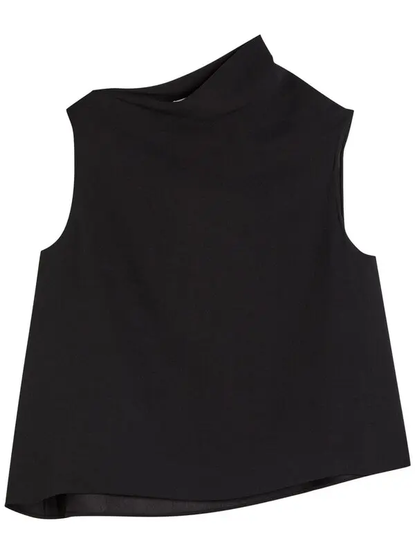Vince Asymmetrical Draped Neck Crepe Top