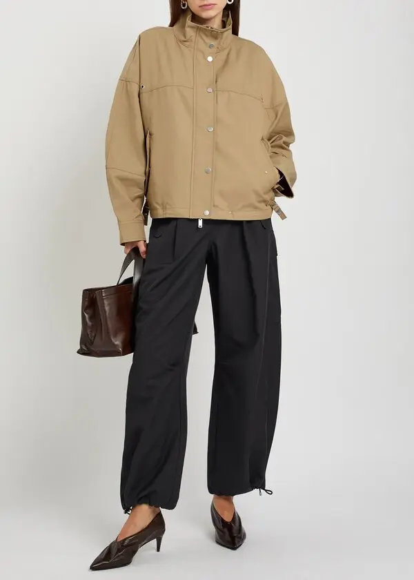 3.1 Phillip Lim Cropped High-neck Jacket With Drawstring Hem