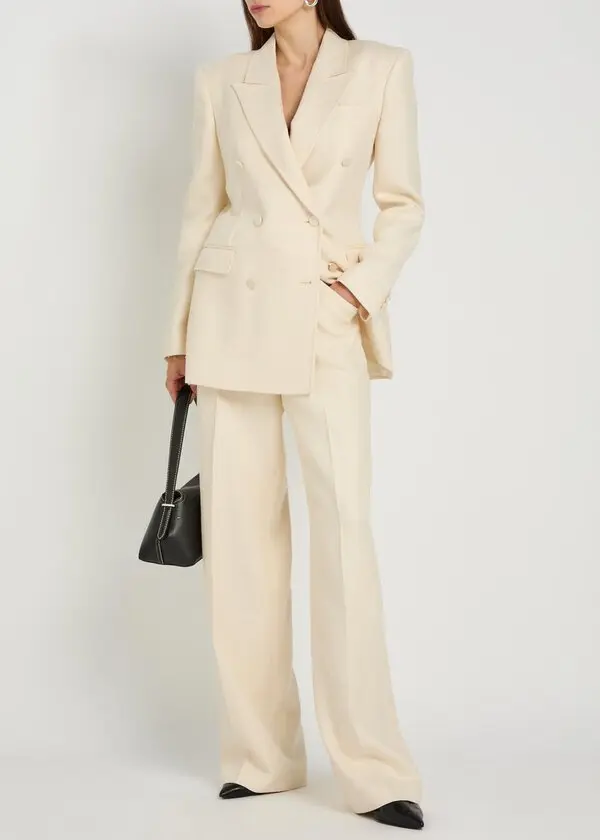Gabriela Hearst Norman Bouclé Silk And Wool-blend Trousers