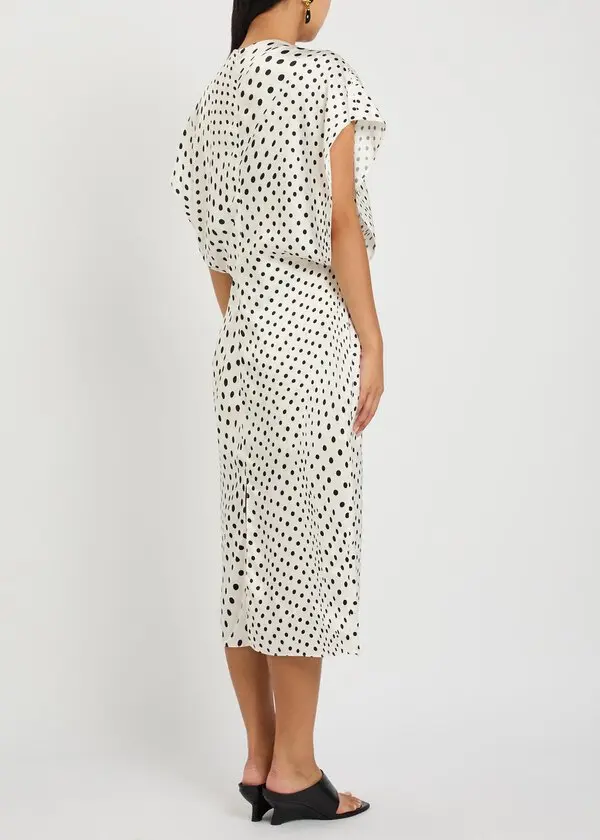 Stella McCartney Polka-dot Satin Midi Dress - White