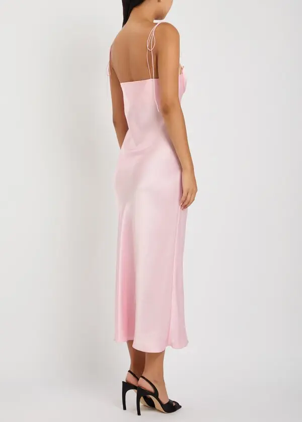 Anna October Heart Satin Midi Dress