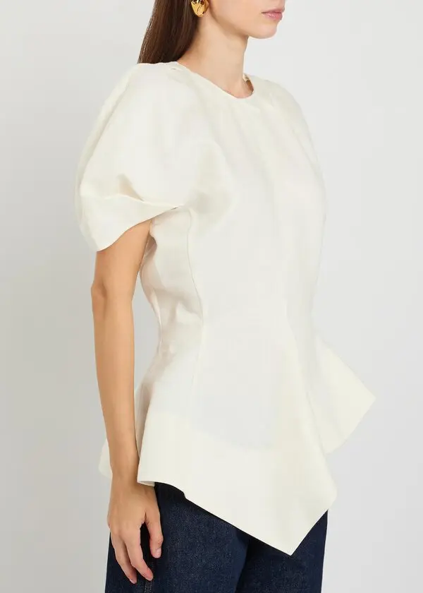 Khaite Rumi Linen And Silk-blend Top - Natural