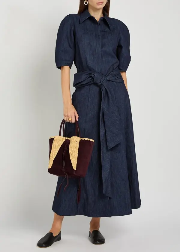 Gabriela Hearst Sansi Cotton And Linen-blend Top - Denim