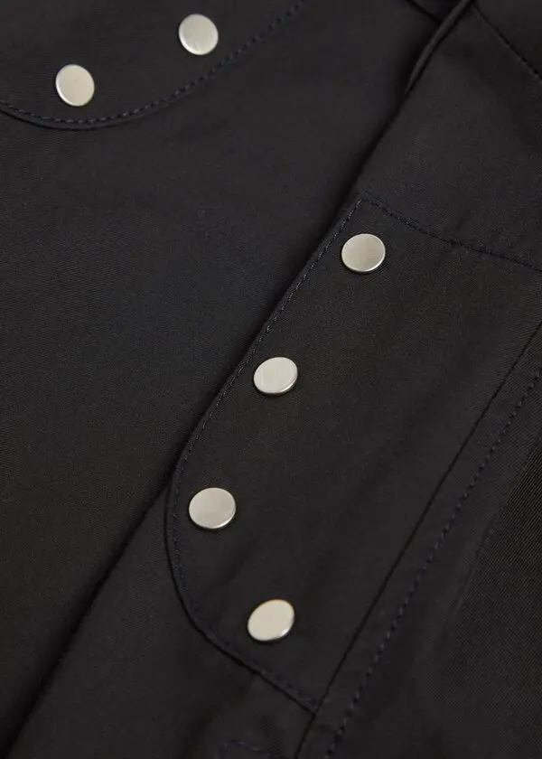 3.1 Phillip Lim Cotton-blend Mini Shirt Dress - Navy