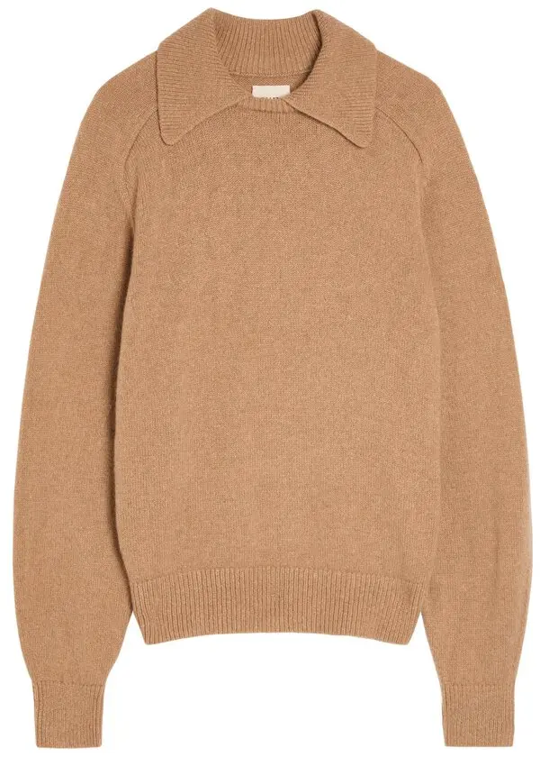 Khaite Jackson Wool And Cashmere-blend Jumper - Camel