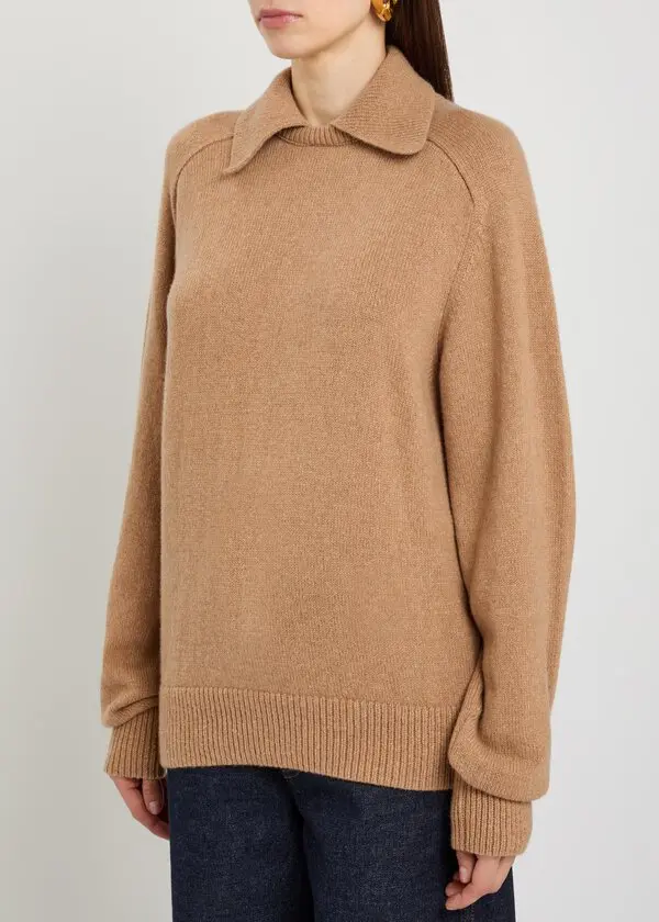 Khaite Jackson Wool And Cashmere-blend Jumper - Camel