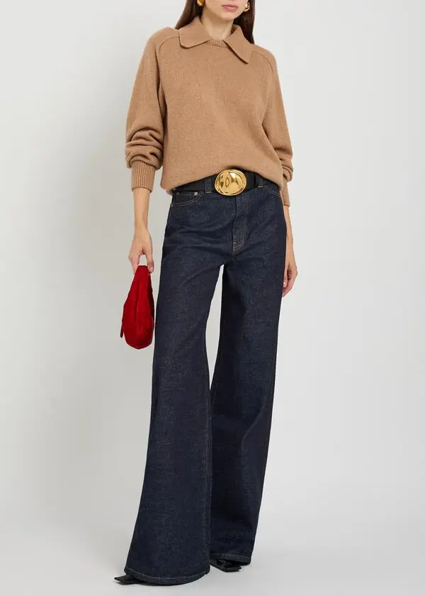 Khaite Jackson Wool And Cashmere-blend Jumper - Camel